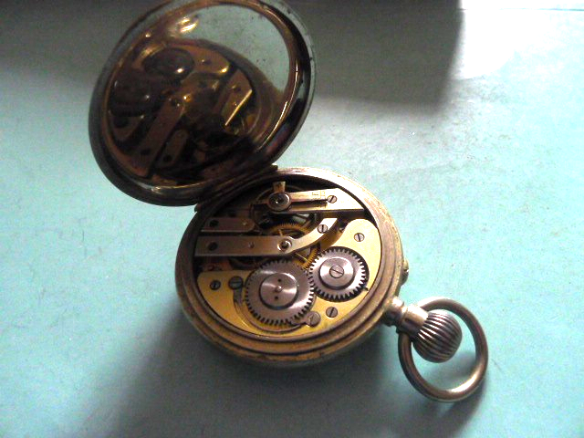Nickel Cased 50mm Gents Pocket Watch.. Pin Set.. Hand Wind.. Working ...