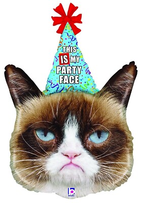 36" Grumpy Cat Happy Birthday Foil Balloon Party Decorating Supplies | eBay