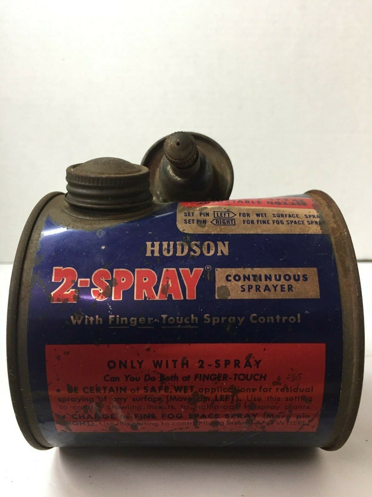Vintage Hudson 2-Spray Continuous Sprayer Hand Pump Duster Wet Fog 1957 ...
