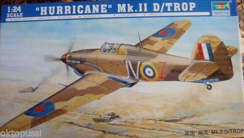 1/24 Scale Trumpeter British Hurricane Mk.II D-Trop Fighter Aircraft ...