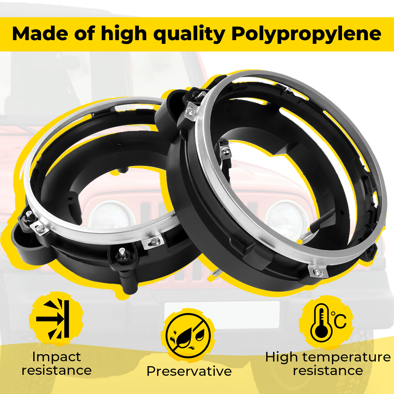 Left & Right Side Headlight Bulb Brackets Buckets For Jeep Wrangler ...
