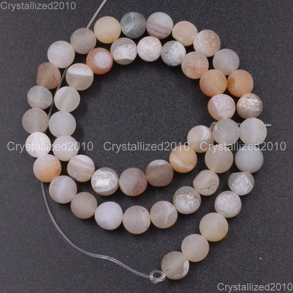 Colorful Matte Fire Crackle Agate Gemstones Round Beads 4mm 6mm 8mm ...