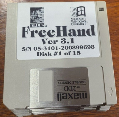 Aldus FreeHand 3.1- Vintage Windows Computer Program 3.5" Floppy Disks ...