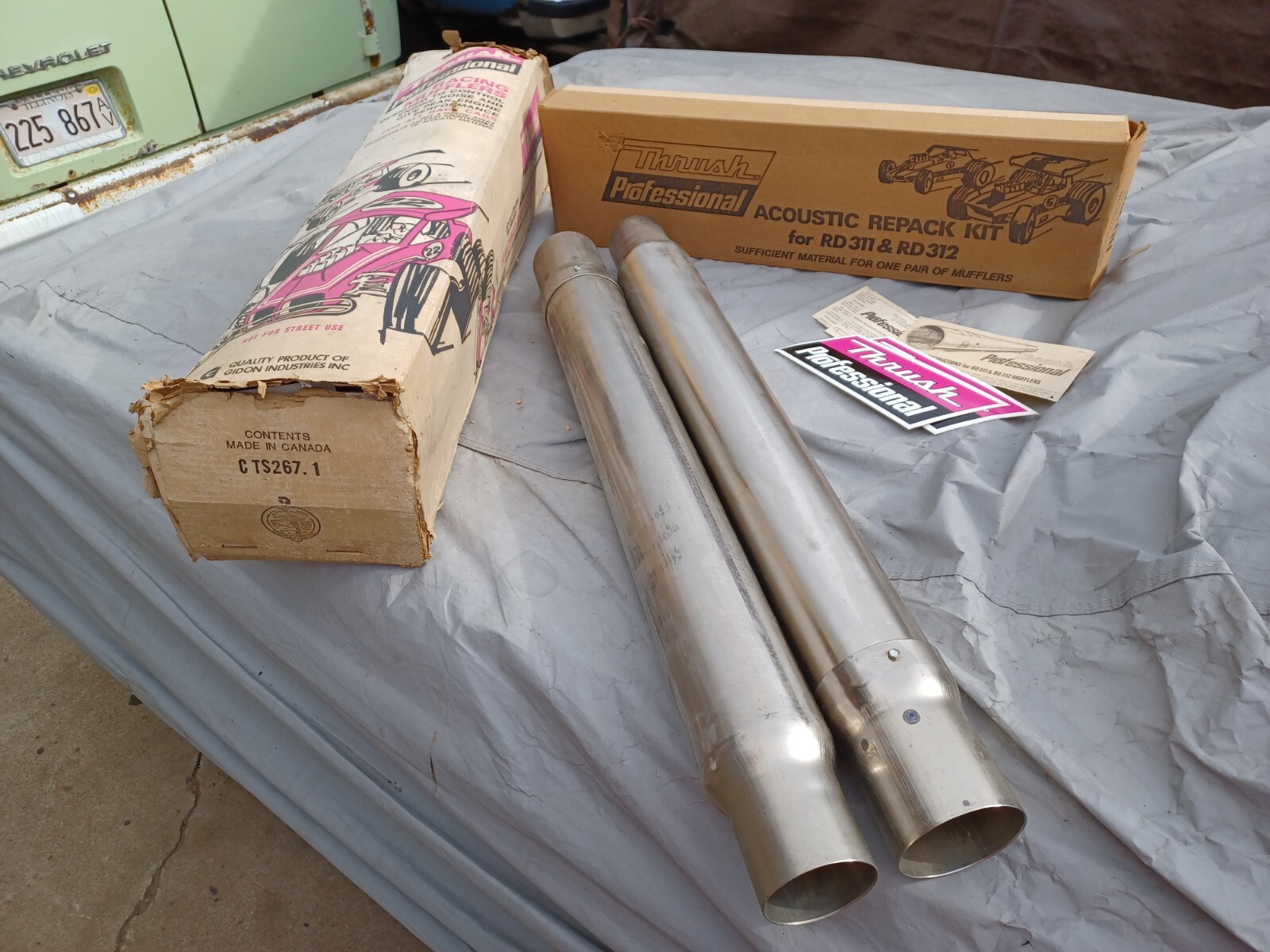 VINTAGE THRUSH Professional Racing Mufflers RD312 SET | eBay