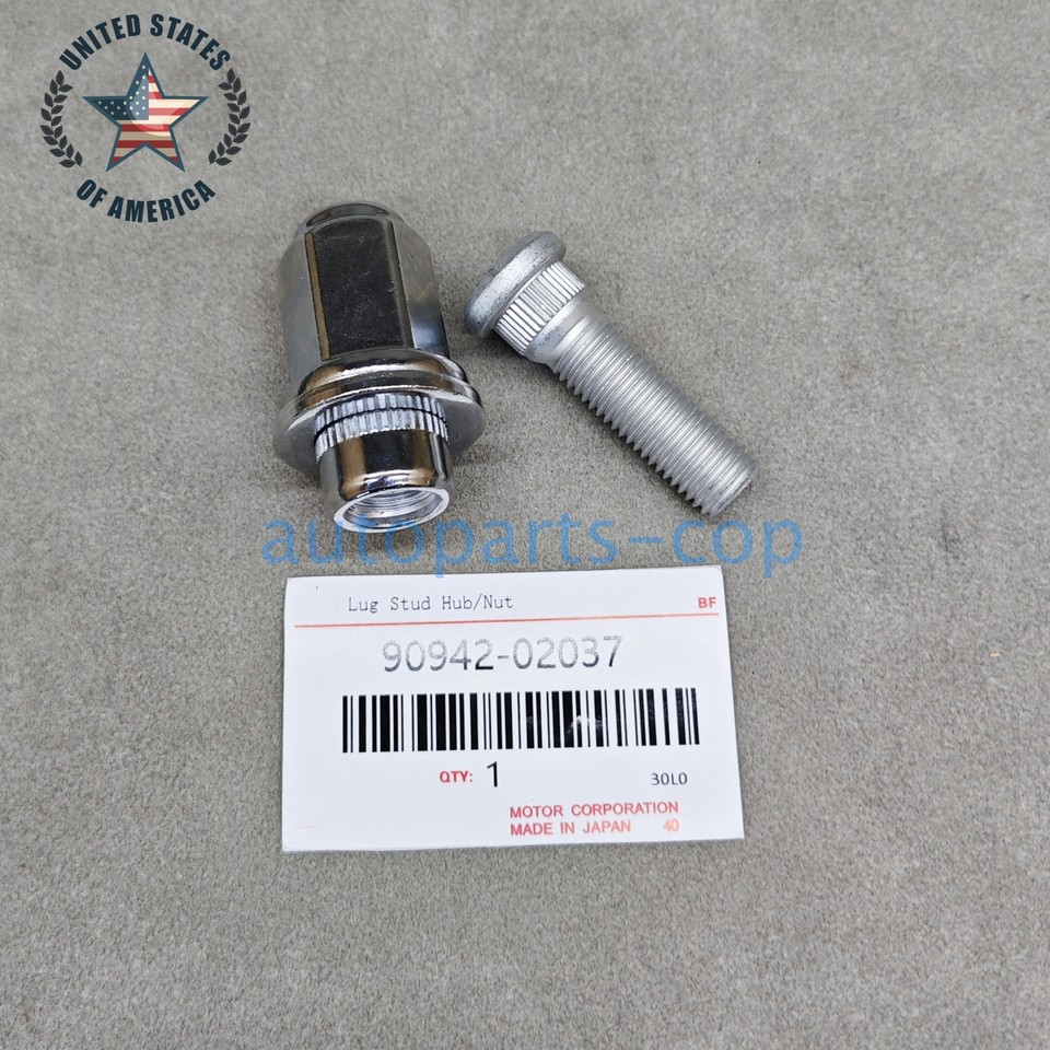 New 90942-01058 Wheel Lug Stud Hub 12x1.5 + Lug Nut Chrome Fits Lexus ...
