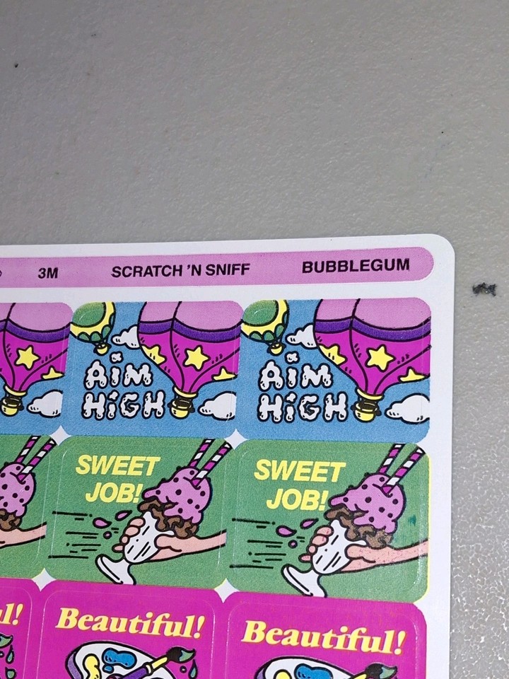 vintage stickers Scratch N Sniff, 3m Post It Note Bubble Gum | eBay