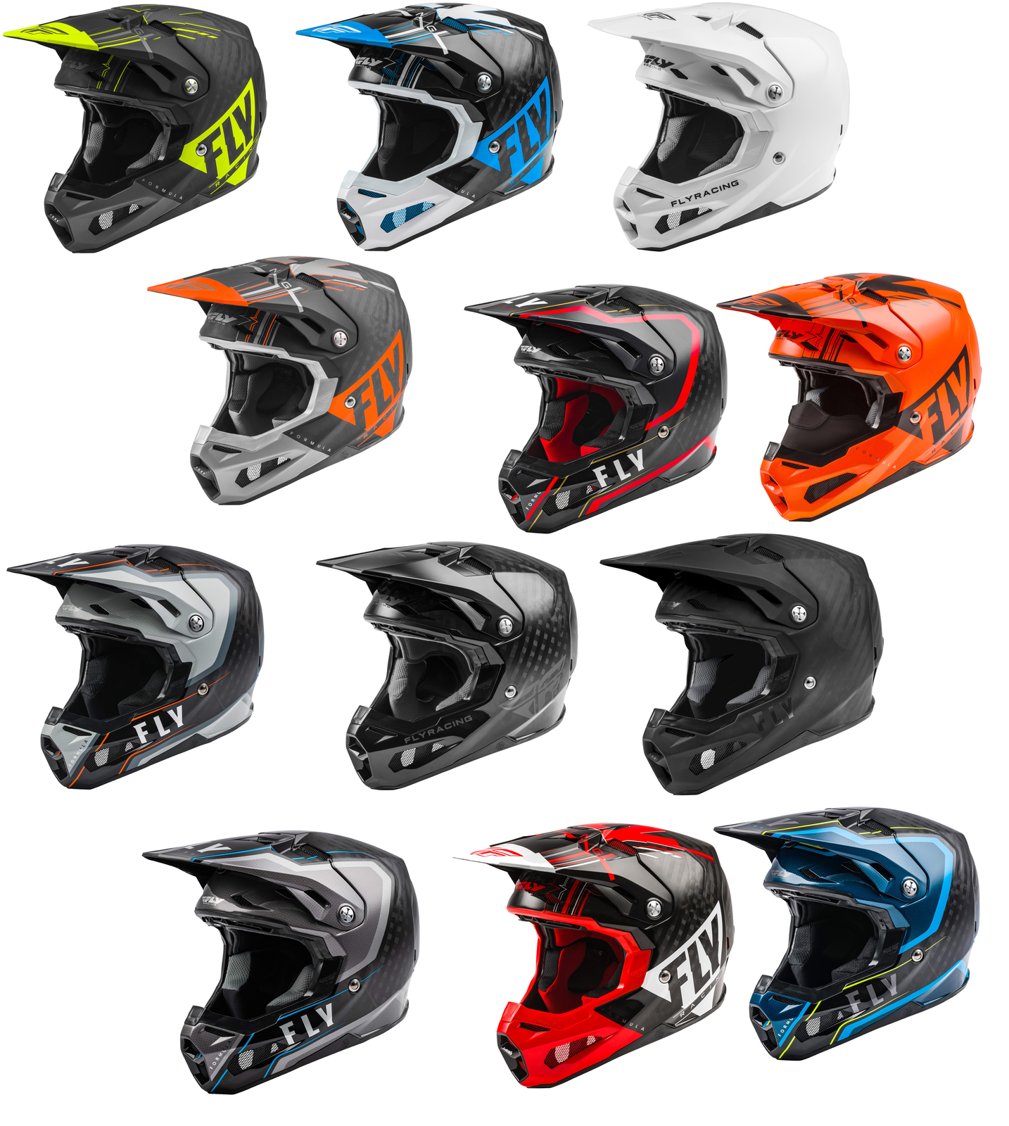 Fly Racing Adult Formula Carbon Helmet Dirt Bike ATV MX SxS UTV 2021 | eBay