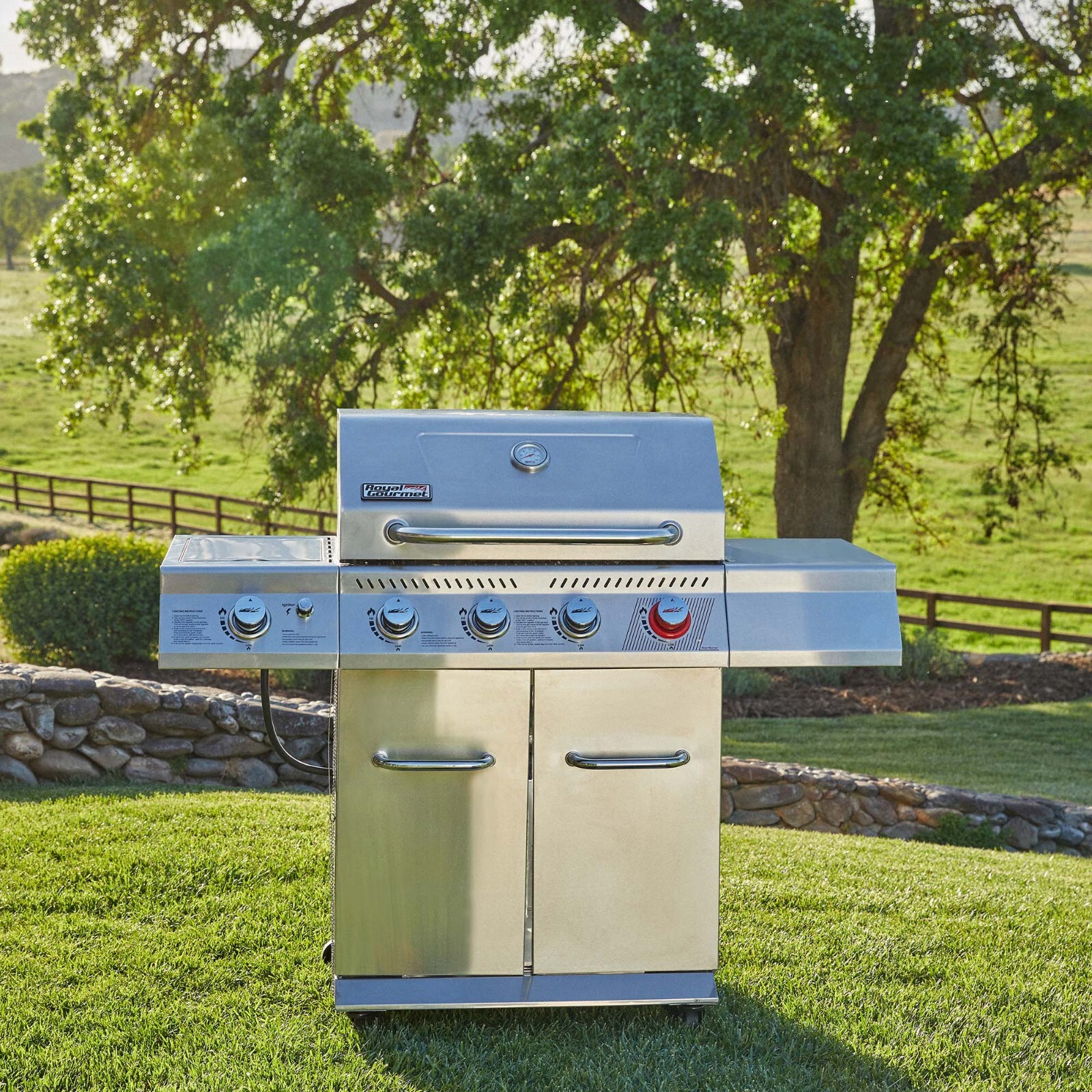 Royal Gourmet Stainless Steel Propane Gas Grill 4-Burner Outdoor BBQ ...