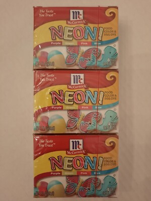 (3) McCormick Assorted Food Color And Egg Dye 4 Colors In Box *New ...