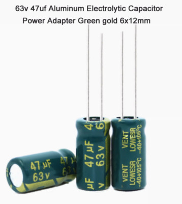 63v 47uf Aluminum Electrolytic Capacitor Power Adapter Green gold ...