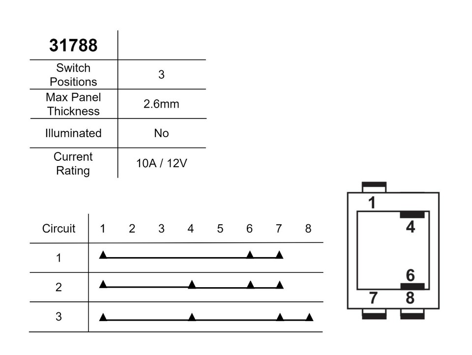 Lucas 31788 Off On On Switch 57SA, BCA4294 & 1H9077 for Mini, MGB ...