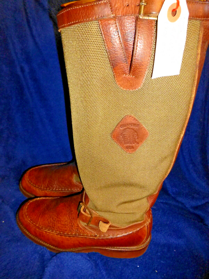 CHIPPEWA BULLHIDE & VIPER CLOTH W ZIPPER SNAKEPROOF BOOTS MENS 10 D | eBay