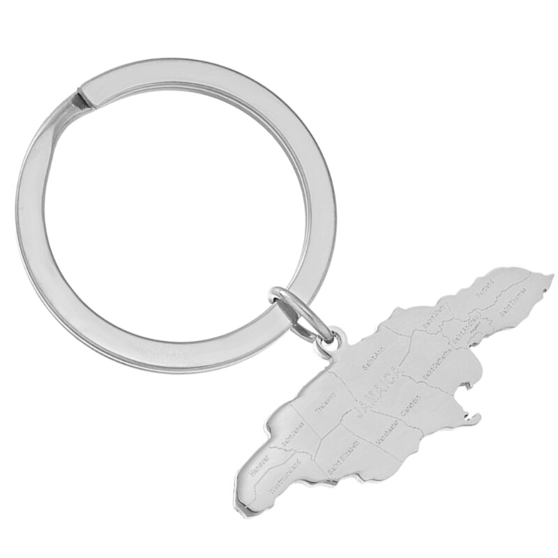 Versatile Jamaica Map Keychain City Keyrings Trendy Jamaica Map Key ...