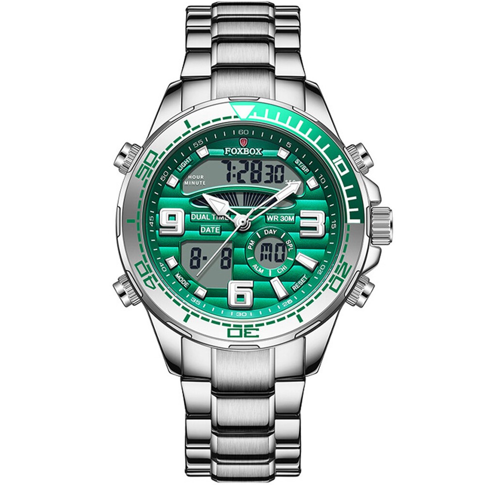 LIGE FOXBOX Digital Men Gold Watches Male Steel Wristwatch Big Dial ...
