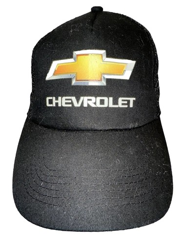 Chevy Logo and Chevrolet Letters Screen Print on Black Hat Cap Snapback ...