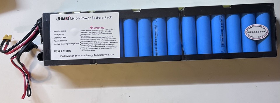 HANIWINNER HA113-4 36V 7.8Ah Lithium Battery for Folding E-Bike Scooter ...