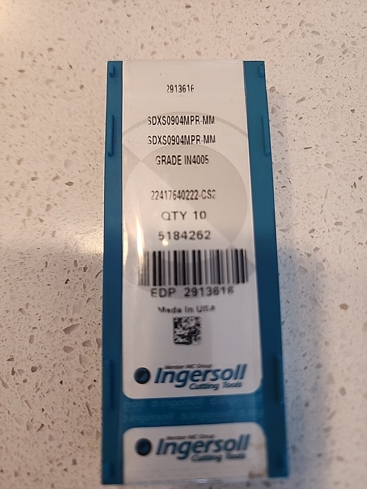 NEW INGERSOLL SDXS0904MPR-MM GRADE IN4005 CARBIDE INSERTS 10 PCS | eBay