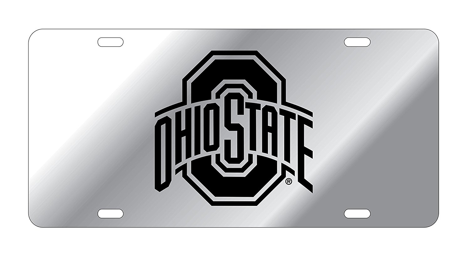 OSU OHIO STATE Buckeyes Silver Mirrored License Plates / Car Tag | eBay