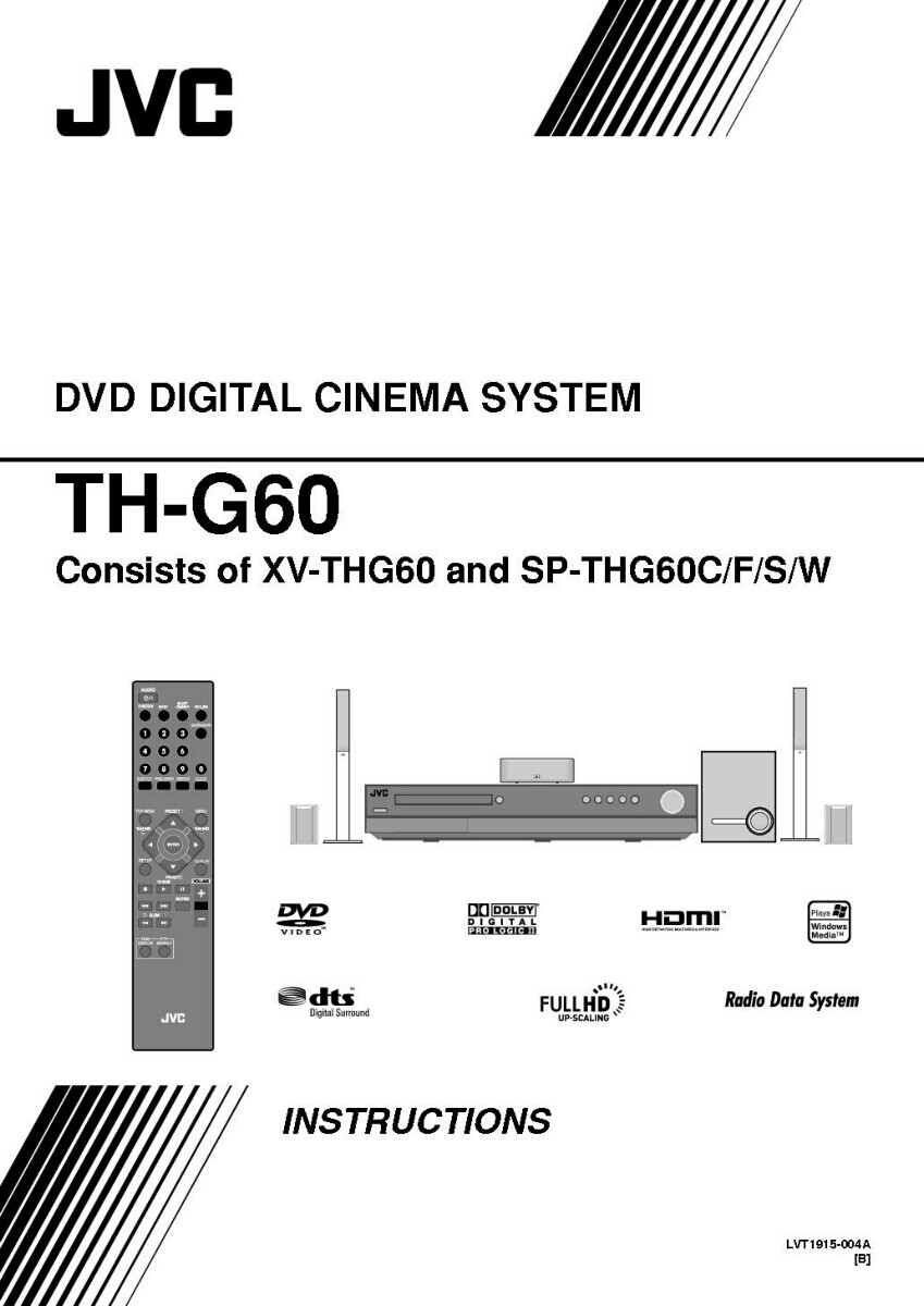 JVC TH-G60 XV-THG60 Home Theater System Owners Instruction Manual ...