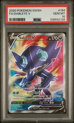 2020 POKEMON SWORD & SHIELD #194 FULL ART/SABLEYE V PSA 10 | eBay