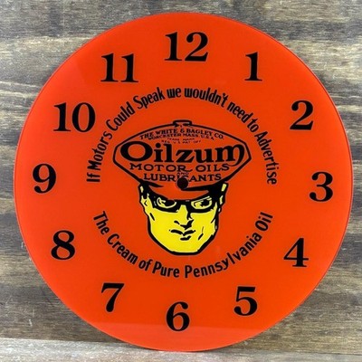 14-3/8" Oilzum Motor Oils Round Replacement Clock Face for Pam Clock ...