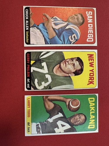 1965 Topps Football Lot of 3 EXMT with SPs (no creases but wax on front ...