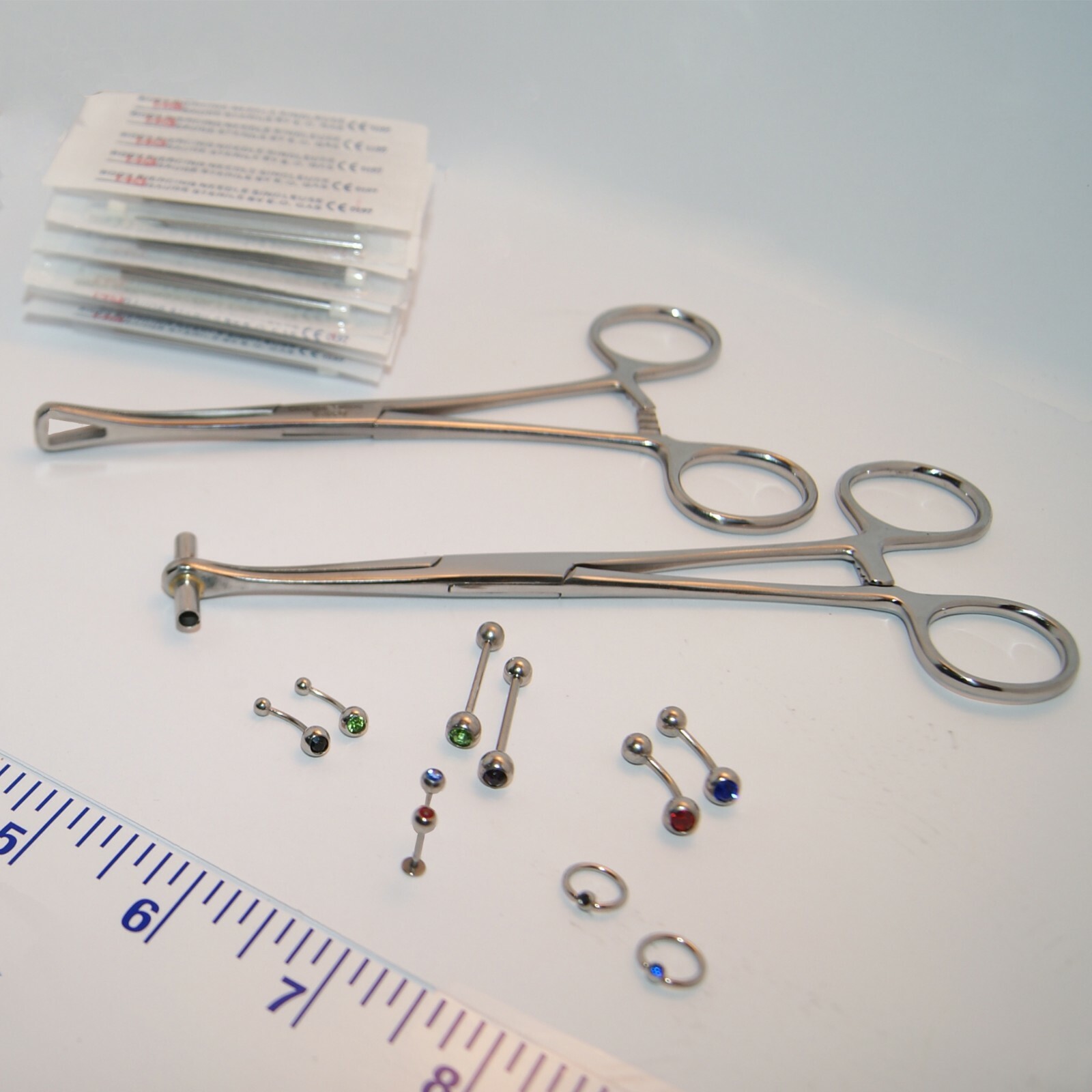 Piercing Septum + Pennington Forceps 14g Nipple Navel Brow 10pcs ...