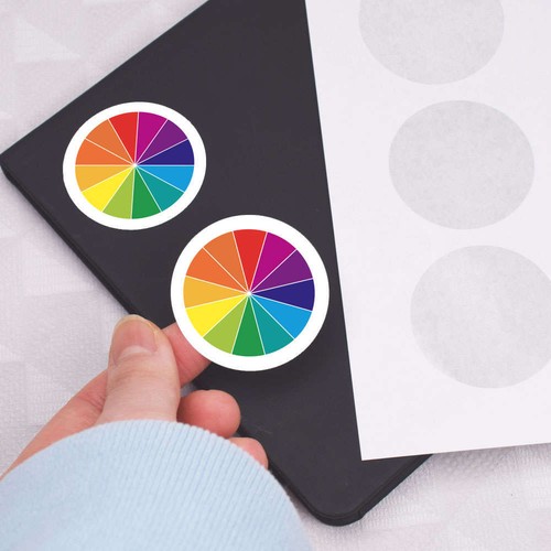 24 x 40mm Round 'Colour Wheel' Stickers (SK00056932) | eBay