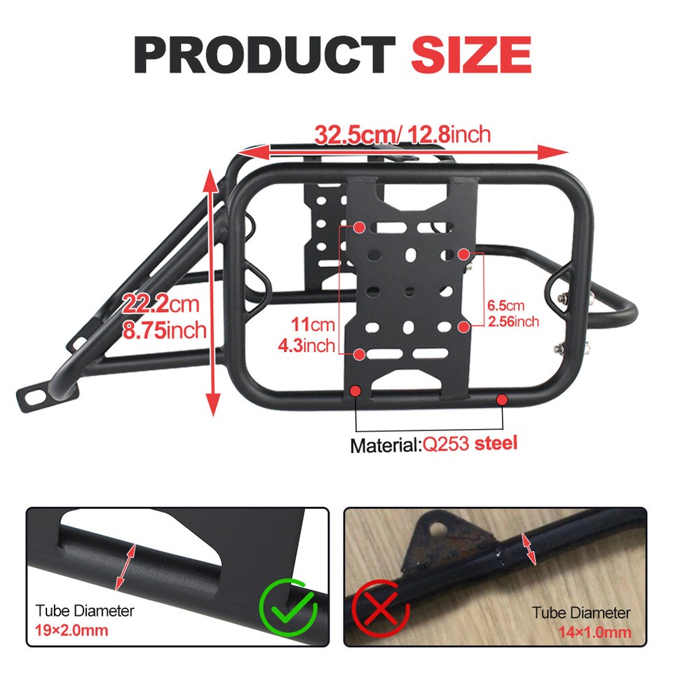 Yamaha TW200 1987-2024 Motorcycle Pannier Racks Side Support Carrier ...