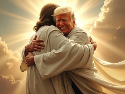 PRESIDENT DONALD TRUMP EMBRACING JESUS MAGA - 8x10 Glossy Printed Photo ...