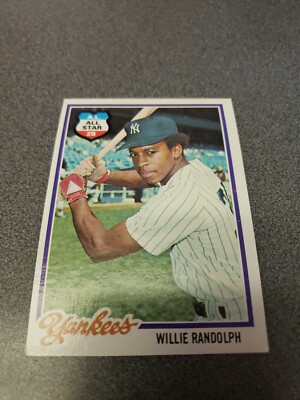 1978 Topps Baseball Willie Randolph New York Yankees #620 AL All Star ...