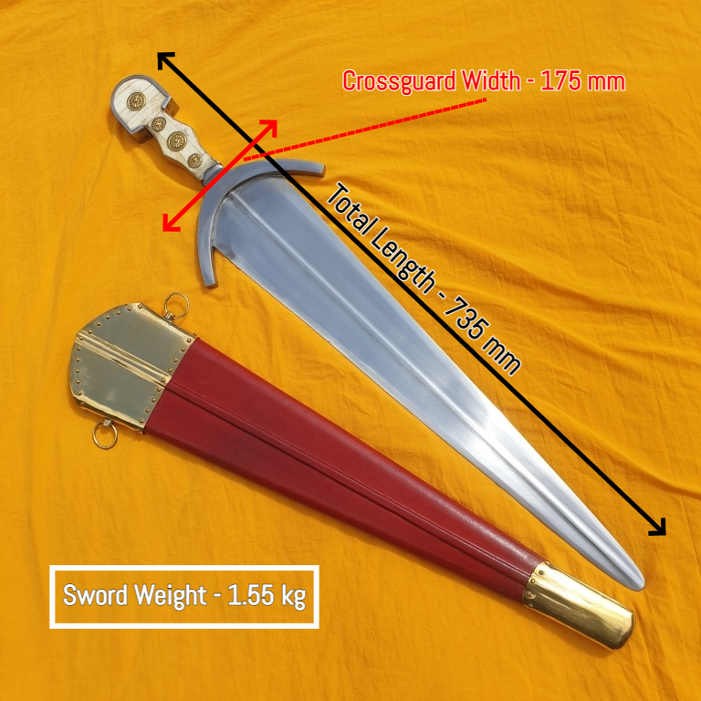 High Carbon Steel Single Handed Practical Venetian Cinquedea Sword ...