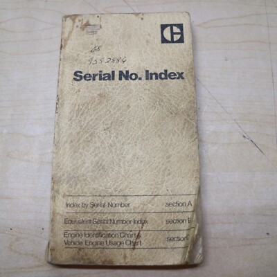 1981 CAT Caterpillar PIN Serial Number Index Pocket Guide Manual ...
