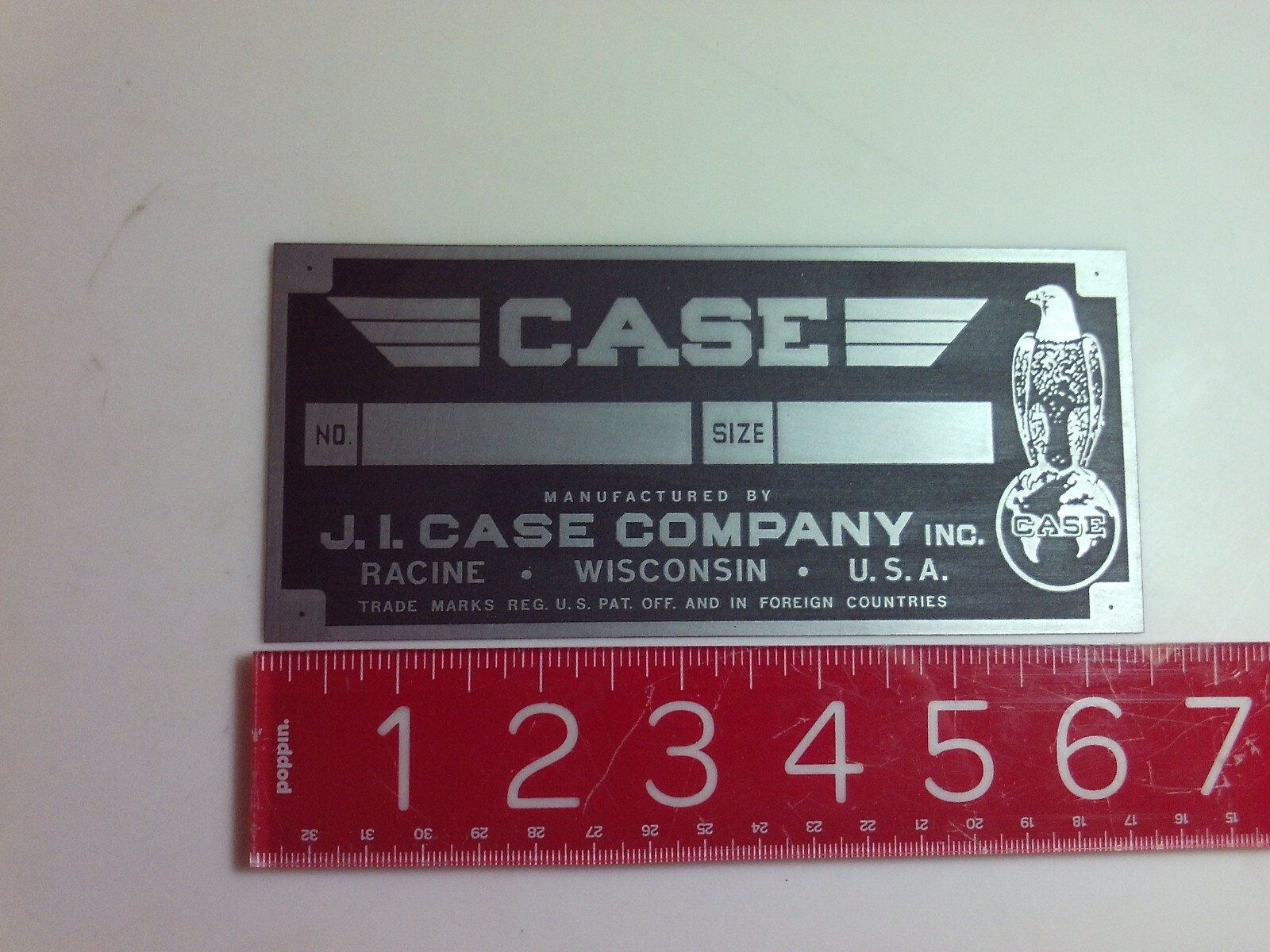 J.I. Case D Aluminium Tractor Engine Name Plate tag Nameplate JI | eBay