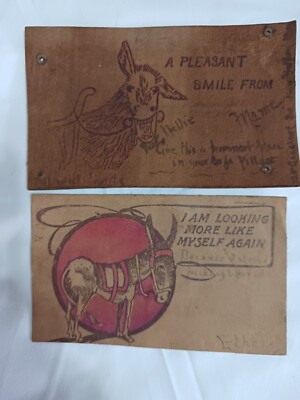 2 LEATHER DONKEY POSTCARDS | eBay