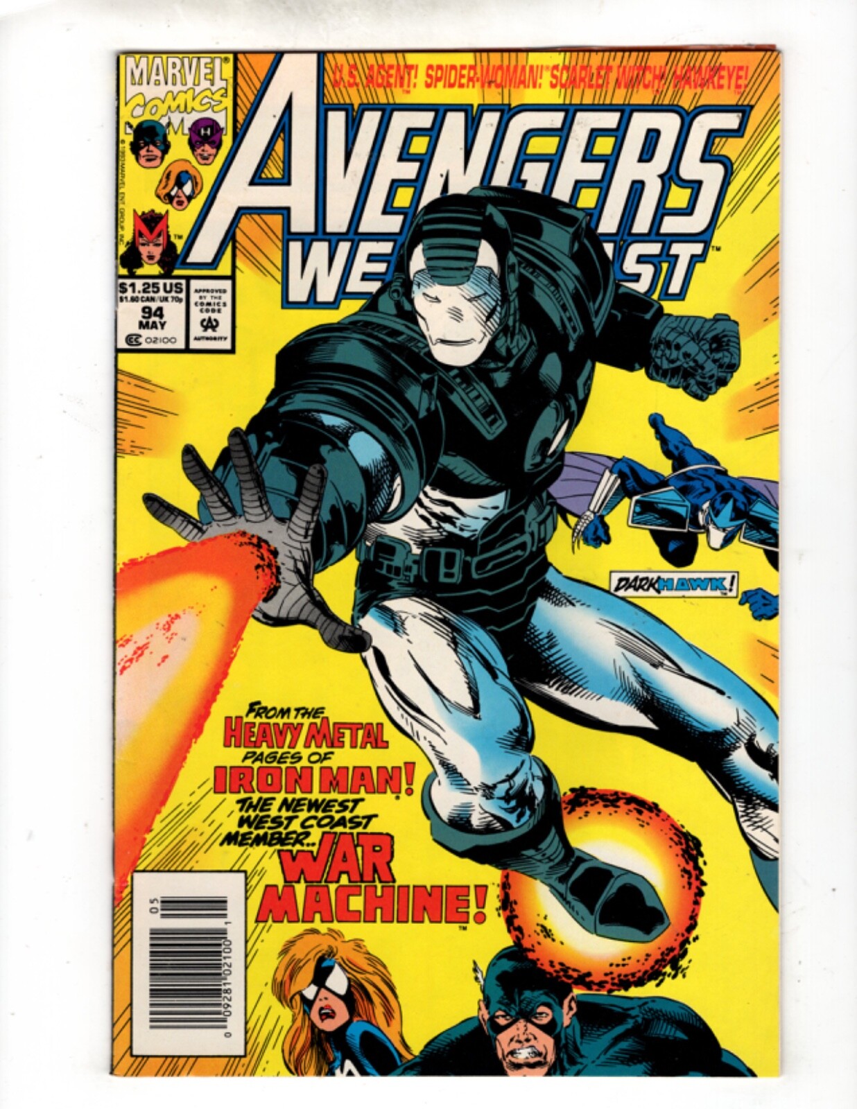 Marvel Comics West Coast Avengers Volume 2 Book #94 Rhodey Becomes War ...