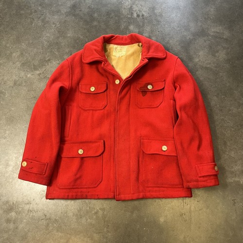 Vtg 60's Bemidji Woolen Mills Double MACKINAW Wool Cruiser Red HUNTING Jacket | eBay