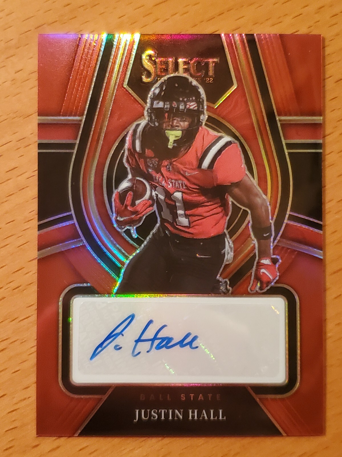 2022 Select Draft Rookie Signatures Prizm Red Justin Hall Ball State ...
