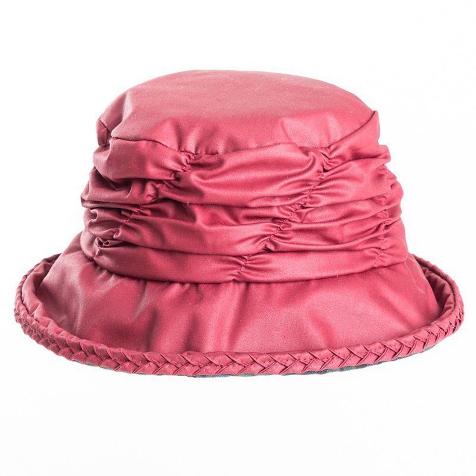 Ladies Rouched Wax Waterproof Country Rain Hat in 4 Colours & 2 Sizes ...
