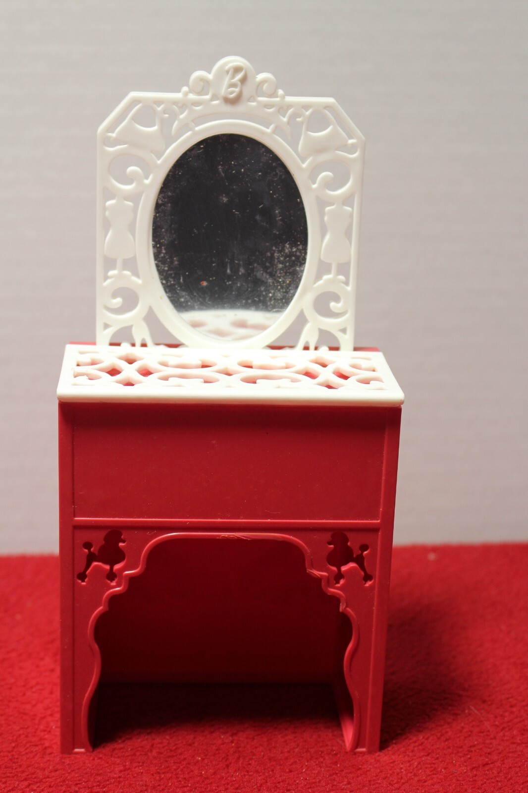 Barbie 2013 Dream House Vanity Pop-up Mirror Table Pink & White Poodle ...