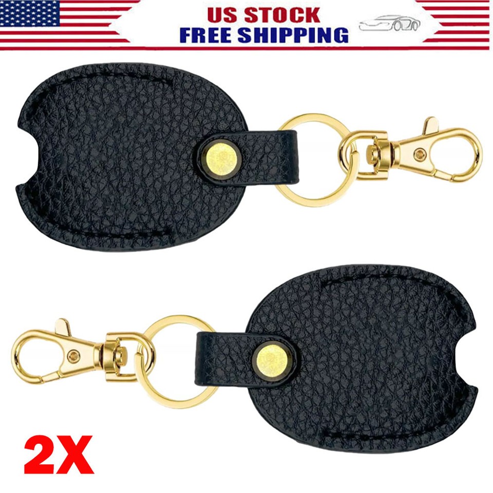 2x Black Leather Key Sleeve For Broken Key Car Key Loop Key Cover ...
