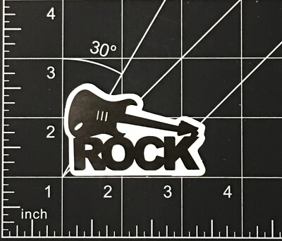Guitar Rock - Vinyl Sticker Rock Band Music Durable Black & White | eBay