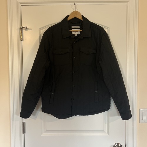 Goodfellow & Co Black Jacket Mens Large Quilted Button Up Puffer Water ...