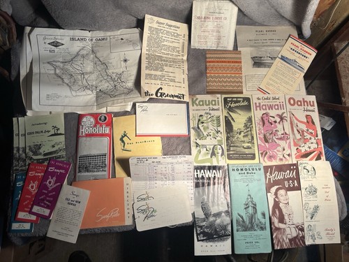 Lot Of 32+ Hawaii Vintage Travel Ephemera Brochures 50's Pre-Statehood ...