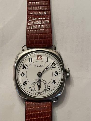 Vintage 1920’s Rolex Sterling Silver 925 Enamel Dial 33 mm Men’s Watch ...