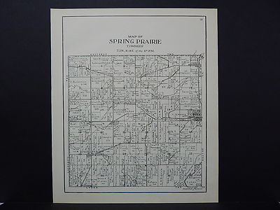 Wisconsin, Walworth County Plat Map 1936 Spring Prairie Township L21#02 ...