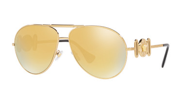 Versace Sunglasses VE2249 10027P 65mm Gold / Brown Mirror Gold Lens | eBay