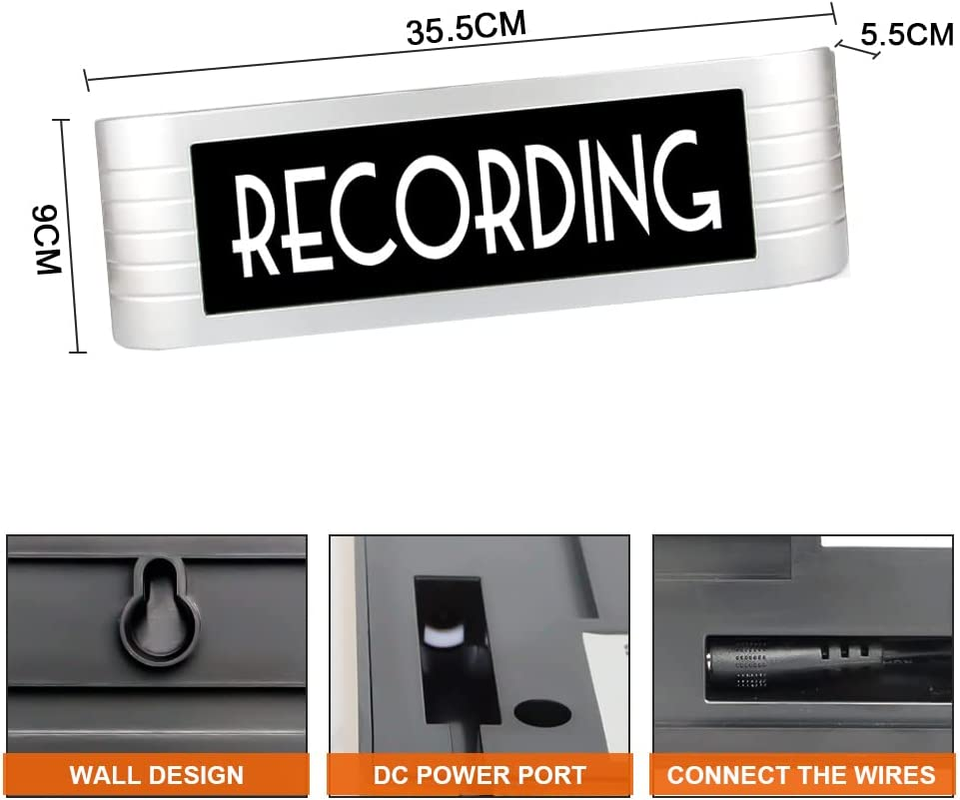 Recording Studio LED Light Sign, Illuminated Warning Sign, Different ...