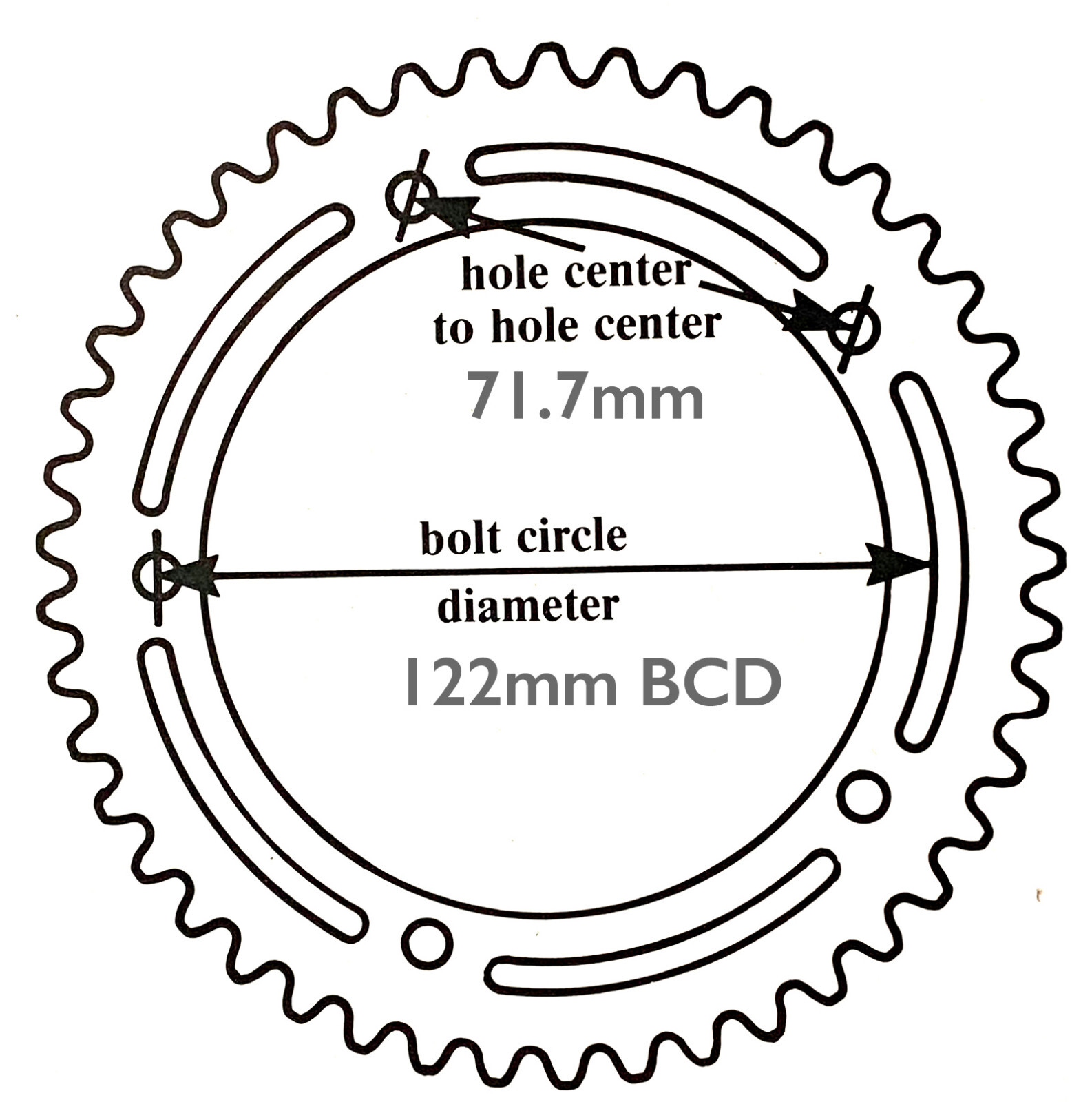 STRONGLIGHT fitting 38T 122mm BCD chainring by Gebhardt fits 63, 93 ...