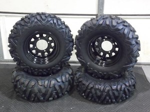 KAWASAKI PRAIRIE 700 25" QUADKING ATV TIRE- ITP BLACK ATV WHEEL KIT ...